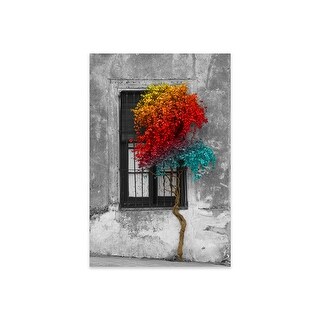 Tree in Front of Window Rainbow Pop Color Pop Print On Acrylic Glass by ...