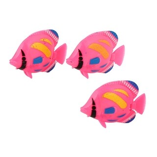 Unique Bargains 3 x Magenta Yellow Blue Plastic Swimming Tropical Fish ...