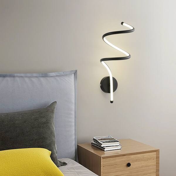‎Matte White Spiral Modern White Light Wall Lamp - Bed Bath & Beyond ...