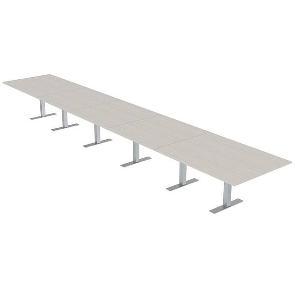 22' Rectangular Modular Boardroom Table With Metal T-Bases Power Units ...