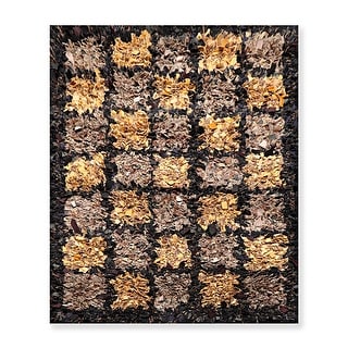 Handmade 70s Hippie Made Vintage HR College Black,Gold Shag Oriental ...