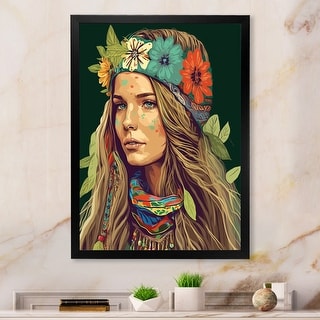 Designart "Contemporary Bohemian Woman VII" Boho Woman Framed Canvas ...