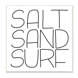 Stupell Salt Sand Surf Beach Sports Calligraphy Phrase Wood Wall Art ...