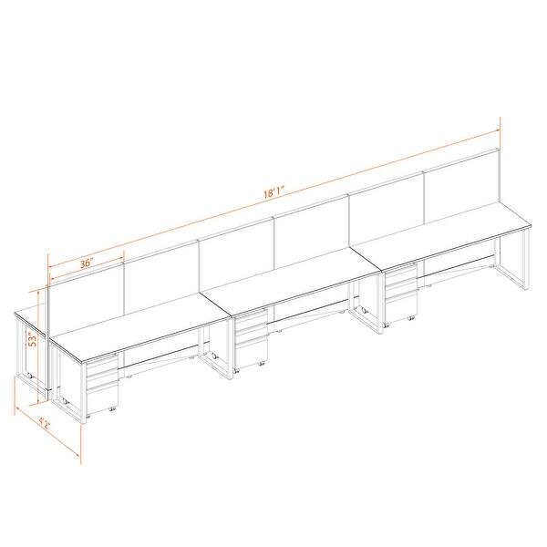 Open Plan Workstation 53H 6pack Cluster Unpowered - Bed Bath & Beyond ...