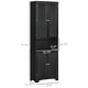 Tall Narrow Bathroom Storage Cabinet With Two Cabinets Doors And ...