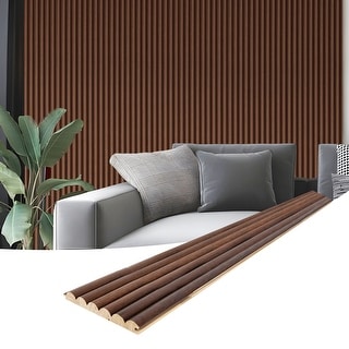 Art3d Wood Grain 3D Slat Wall Paneling,103.94"x5.71",4 Panels - 103.94 ...