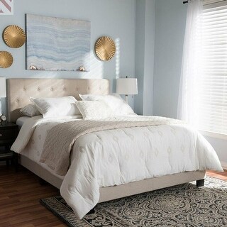 Full Size Tufted Low Profile Bed Light Beige - Bed Bath & Beyond - 37426133