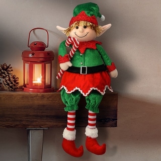 25"Velvet Sitting Gingerbread Elf - Bed Bath & Beyond - 36560773