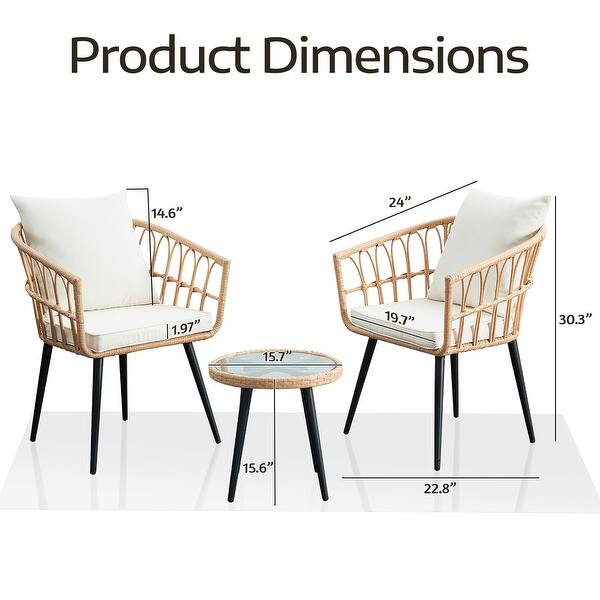3/7-PC Wicker Patio Conversation set with Table--Clearance - Bed Bath ...