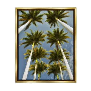 Stupell Palm Trees Overhead Framed Floater Canvas Wall Art Design by ...
