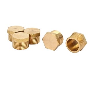 Male Thread Brass Hex Head Pipe Plug Connector Fitting - Copper Color ...