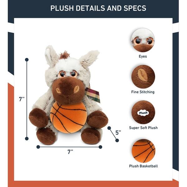 DolliBu Huggable Floppy Donkey Stuffed Animal with Basketball Plush - 7 ...