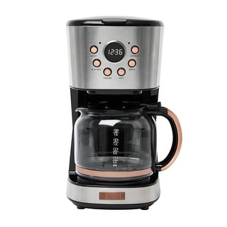 Haden Heritage 12 Cup Programmable Retro Coffee Maker Machine, Steel ...