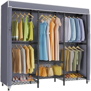 V5C SE Covered Garment Rack Heavy Duty Clothes Rack with Cover ...