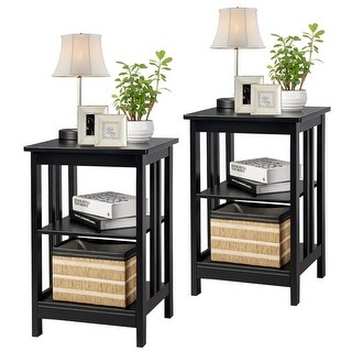 -Tier Side Table End Table, Concise Nightstand Sofa Side Table with ...