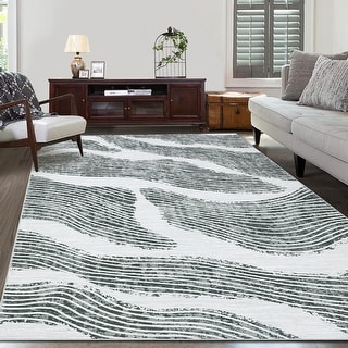 GlowSol Adrian Modern Abstract Waves Area Rug - Bed Bath & Beyond ...