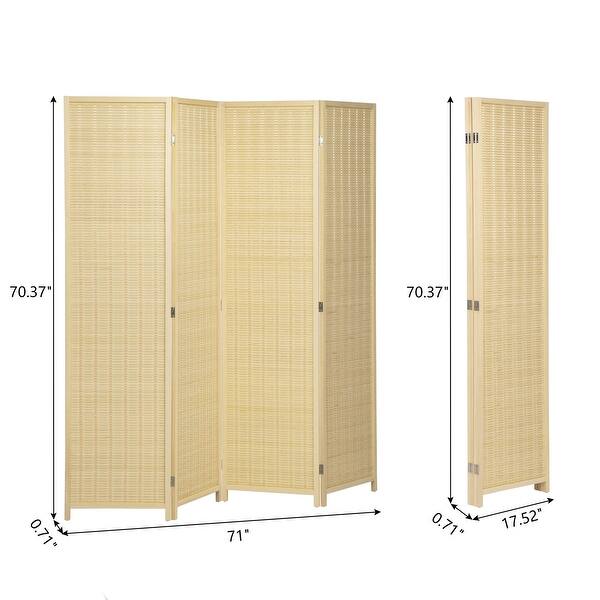 4-Piece Wooden Screens Natural Color - Bed Bath & Beyond - 36368895