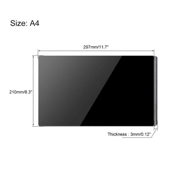 Acrylic Sheet 297mm x 210mm A4 Size 3mm Thickness Black - Bed Bath ...