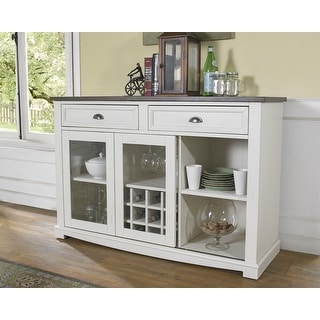 Cayla - Server - Dark Oak & White - Bed Bath & Beyond - 42851257