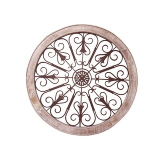 36 Inches Round Wall Decor with Wooden Frame, Wall Sculptures with ...