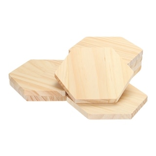 102x102mm Unfinished Wooden Coasters, Hexagon Wood Coasters - Wood ...