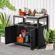 Feasto Stainless Steel Garden Potting Bench with Storage Cabinet - Bed ...