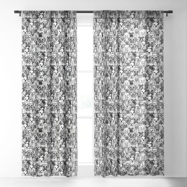 1-piece Sheer Just Dogs Made-to-Order Curtain Panel - 84 Inches x 50 ...