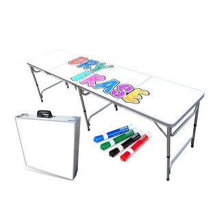 Portable Folding Table with Dry Erase Surface and Markers (8 ft or 4 ft ...