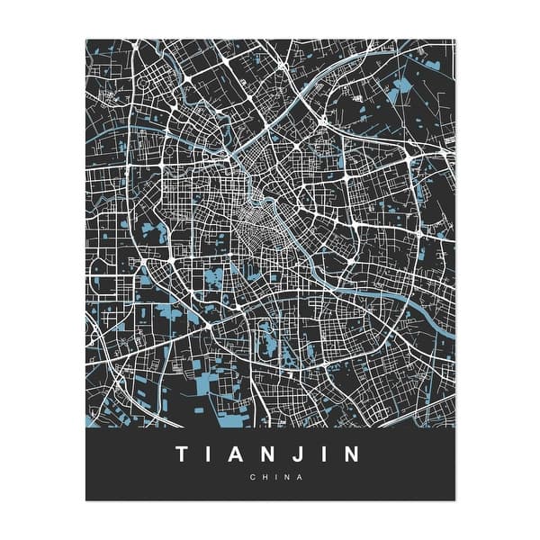 Tianjin China TIANJIN map art China Maps City Urban Art Print/Poster ...