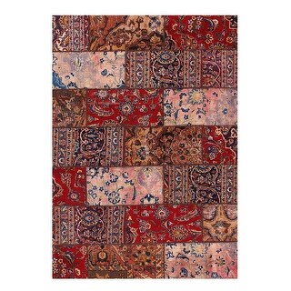 Canvello Red Silkroad Patch work rug 5 x7 - 6'11'' x 4'11'' - Bed Bath ...
