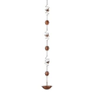 Buzzing Bee Rain Chain Downspout Outdoor Use, 102 inches - Gold - Bed ...