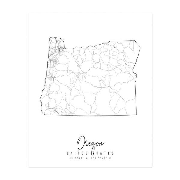 Oregon Oregon Minimal Street Map Maps Art Print/Poster - Bed Bath ...