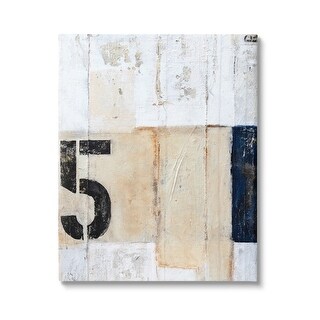 Stupell Weathered Street Style Number 5 Stencil Rustic Abstract Canvas ...