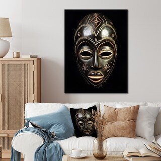 Designart "Ethnical Traditional African Mask VI" African Tribal Metal ...