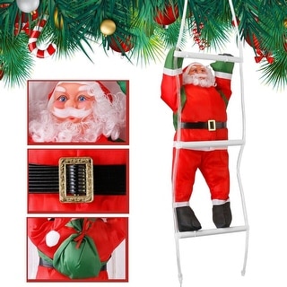 LED Santa Claus Climbing Rope Ladder Christmas Ornament - Bed Bath ...