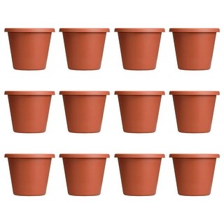 The HC Companies 12 In Plastic Classic Flower Pot Planter, Terra Cotta ...