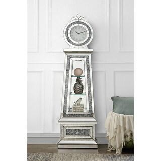 Indoor Grandfather Floor Clock with LED Mirrored & Display Rack ...