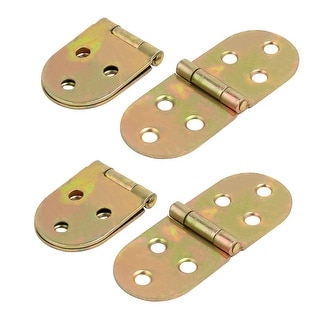 78mm Length Half Round End Screw Fixed Folding Hinge Bronze Tone 4pcs ...