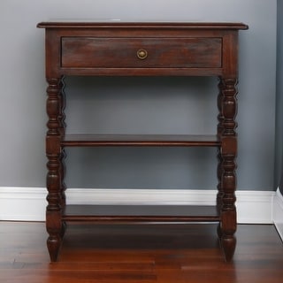 Solid Wood Turned Occasional Table, 1-Drawer, Brown - Bed Bath & Beyond ...