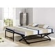 Black Steel Hi-riser Twin Bed with Pop-up Trundle - Bed Bath & Beyond ...