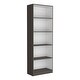 4 Shelves Bookcase with Multi-Tiered Storage -Matt Gray / White -Office ...