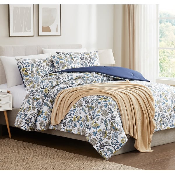 Harper Flowers Comforter Set with Throw - Bed Bath & Beyond - 42753079