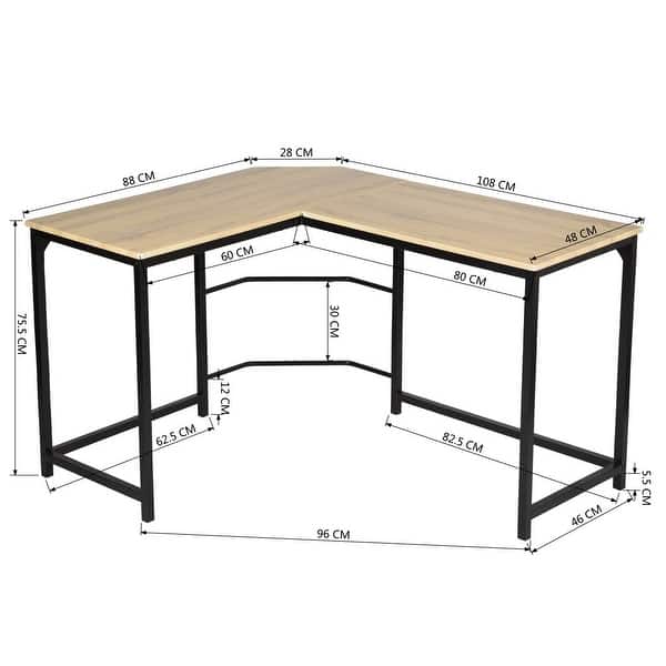 Multi-Purpose L-Shaped Computer Desk with Stylish Design and Spacious ...