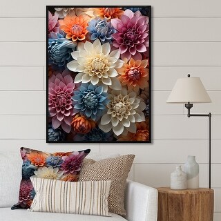 Designart "Mums Burst With A Spectrum Of Colors Depicted I" Mums Framed ...