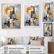 Designart "Orange And Blue Cubism Assemblage I" Cubism Framed Canvas ...