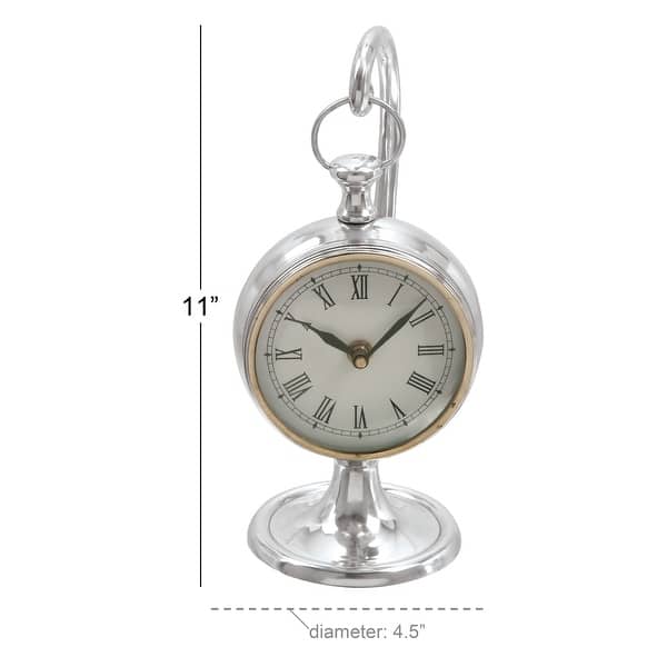 Silver Aluminum Metal Pendulum Decorative Clock - Bed Bath & Beyond ...