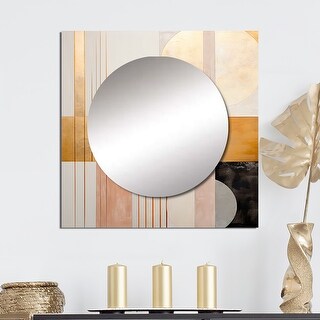 Designart "Geometry of Serenity In Pink Vintage Gold III" Abstract ...