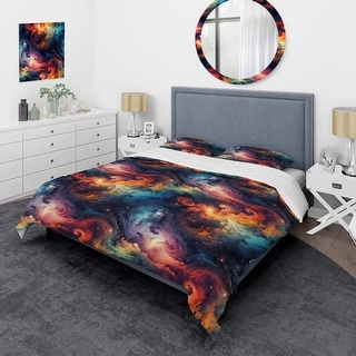 Designart "Cosmic Illusion Moody Patterns" Modern Bedding Set With ...