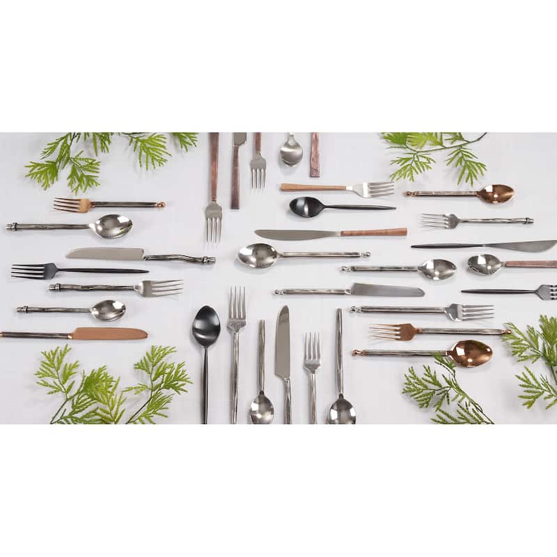 Stainless Steel Flatware With Wood Handle Design (Set of 5) - Overstock ...