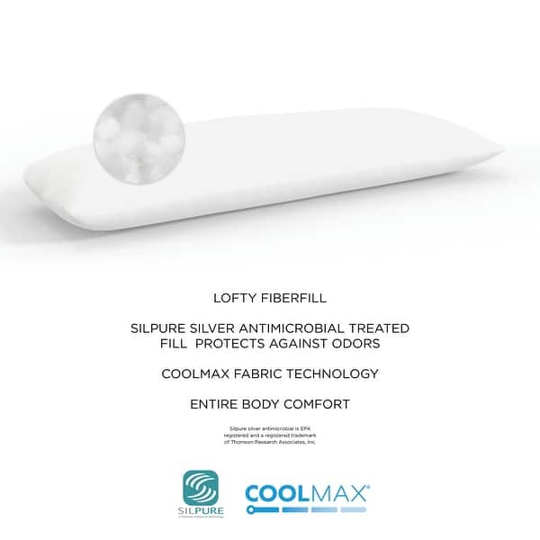 Fresh and Clean Silpure Antimicrobial Fiber Filled Body Pillow with ...